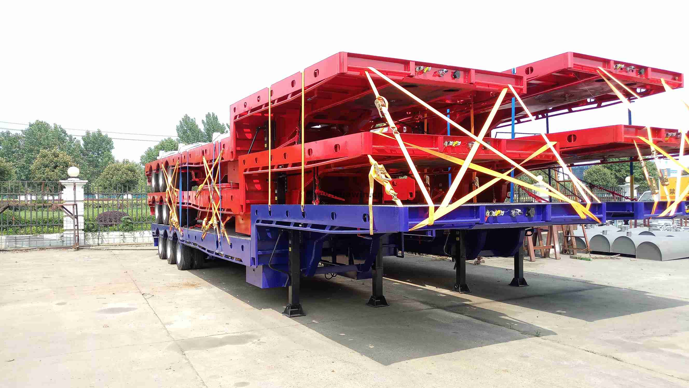 3 Axle Drop Deck Semi Trailer - Buy drop deck semi trailer, drop deck ...